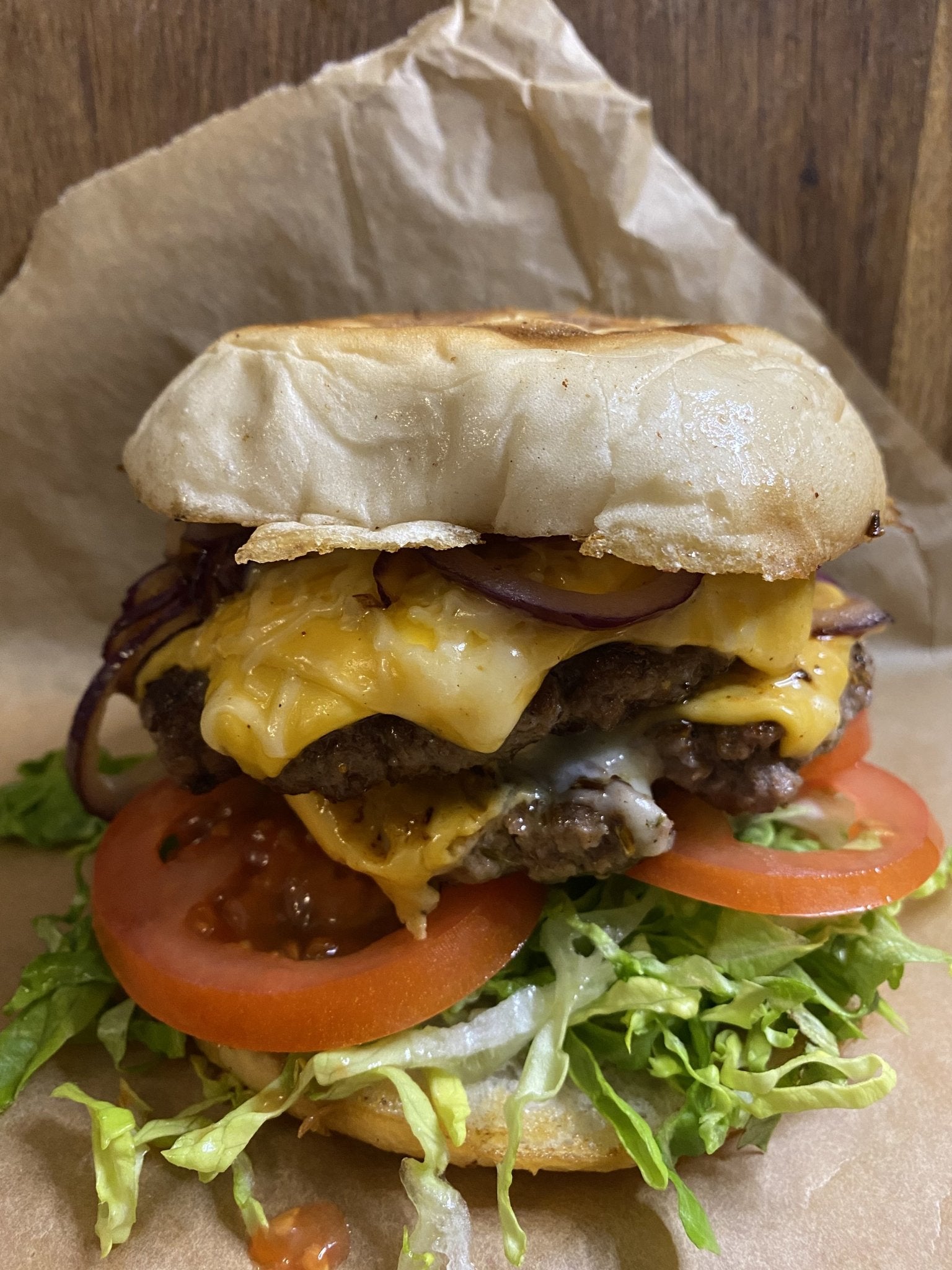 Texas Spicy Triple Cheeseburger – FireFly Barbecue